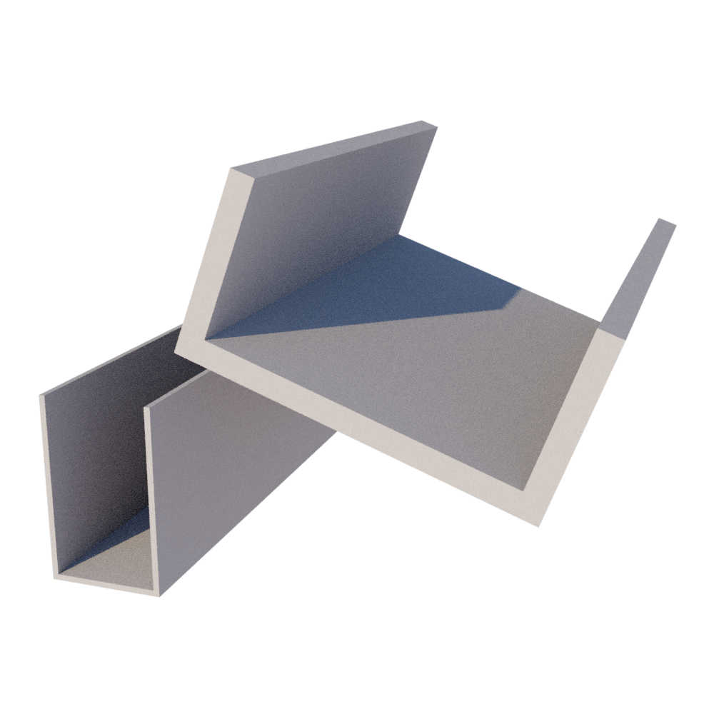 Profilés U aluminium à la coupe - Brute / laquée / anodisée