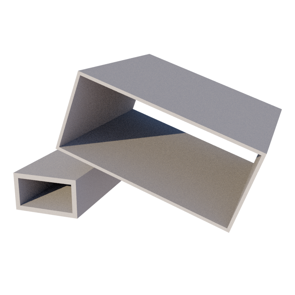 Profilés tubes rectangulaires aluminium à la coupe - Laquée / anodisée